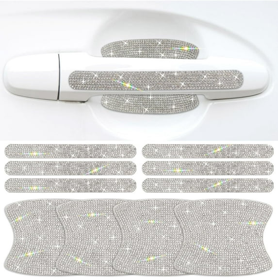 10PCS Car Door Handle Bling Rhinestones Stickers Universal Auto Door ...