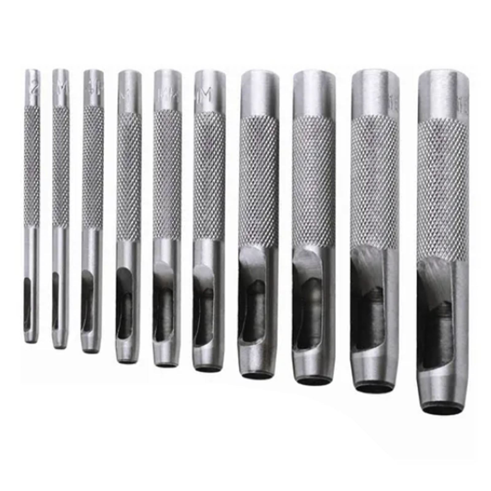 10PCS Carbon Steel Belt Punch Set - High Hardness Round Hollow Leather ...