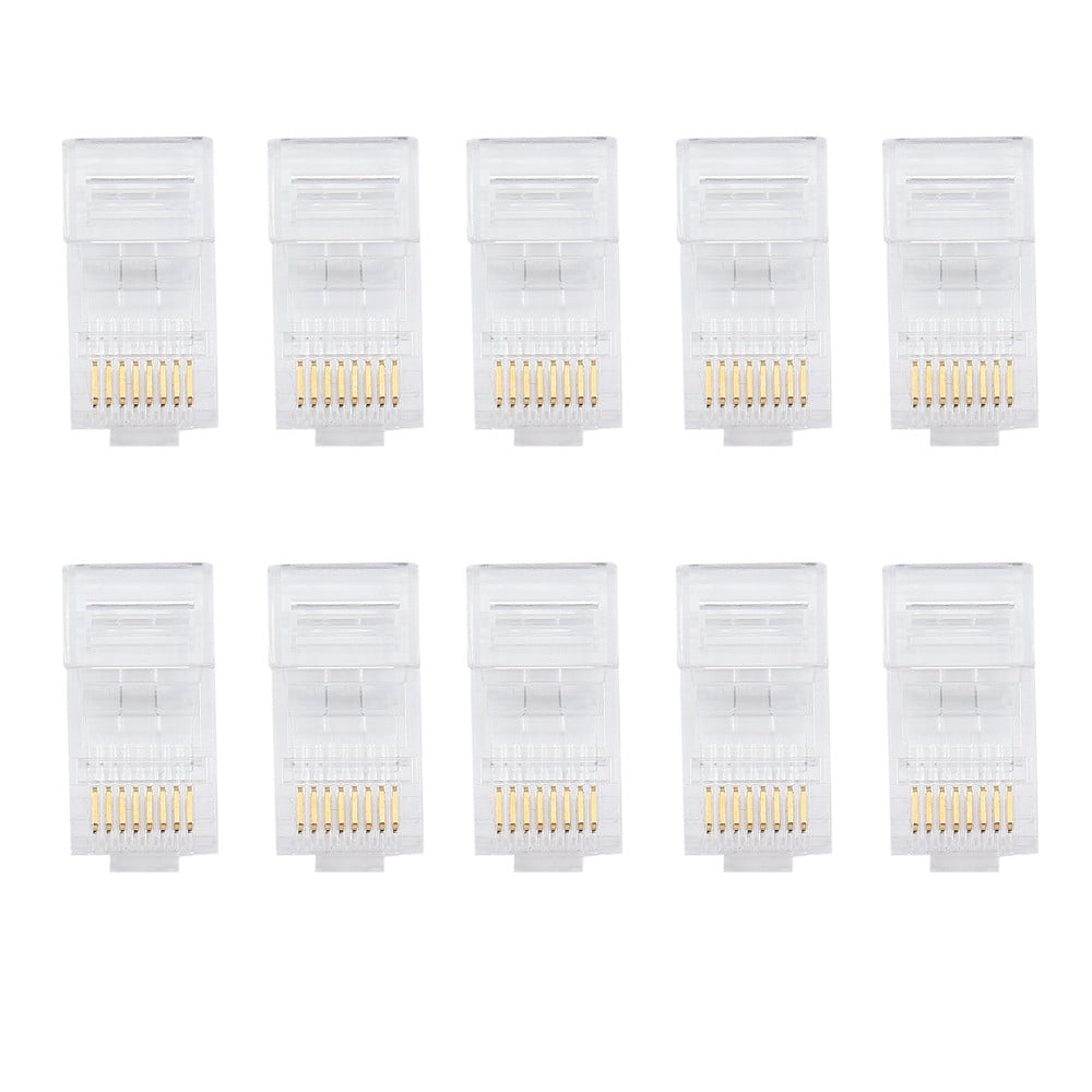 10PCS Cat5 Cat5e Network Connector rj45 Metal Cable Modular Plug ...