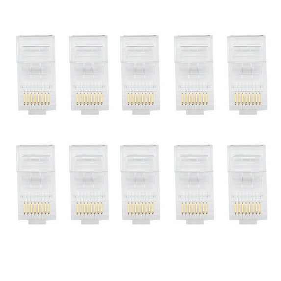 10PCS Cat5 Cat5e Network Connector rj45 Metal Cable Modular Plug ...