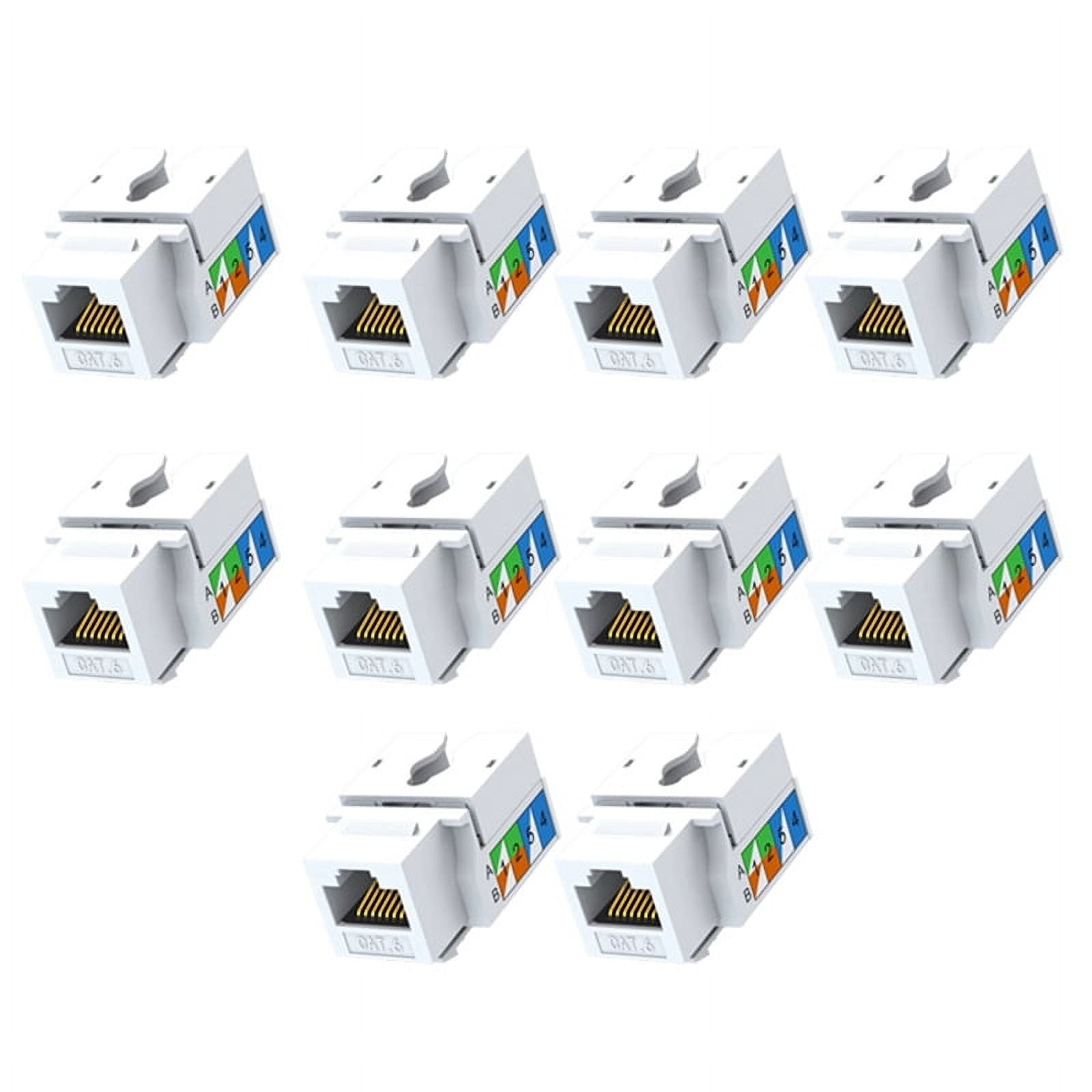10PCS Cat6 Jack, Ethernet Punch Down Connector, Wall Adapter 90-Degree ...