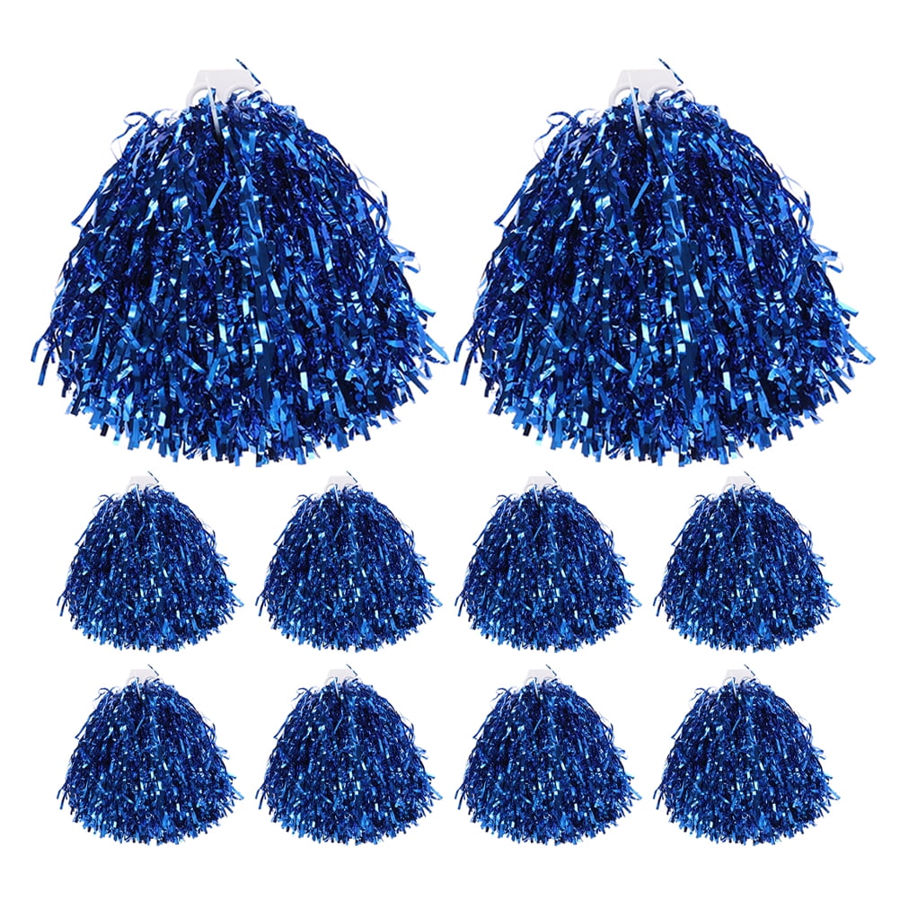 10PCS Metallic Cheerleading Hand Poms with Plastic Handles for Girls ...