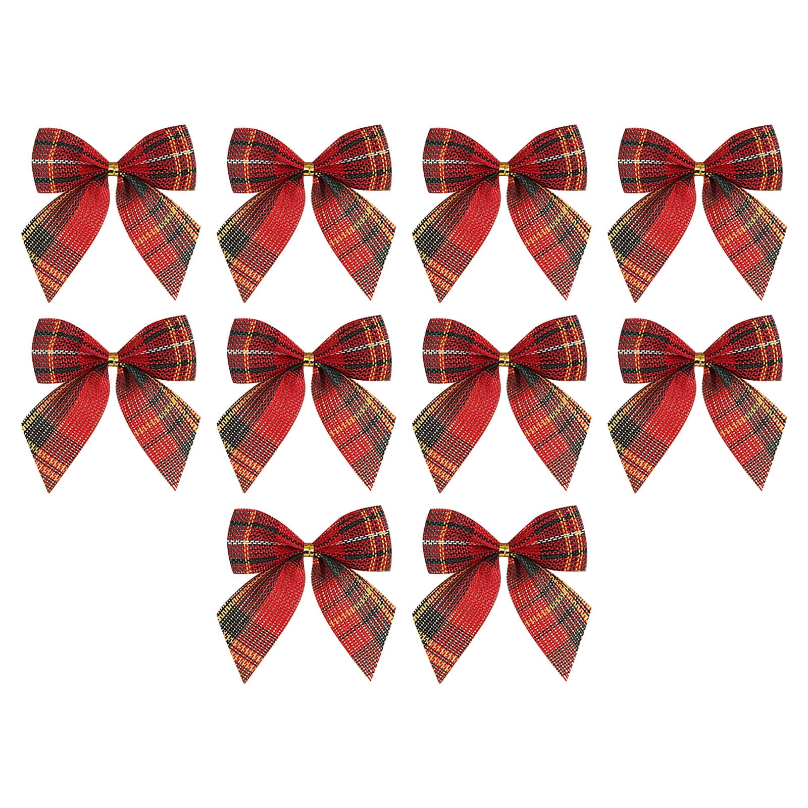 10PCS Christmas Bows Various Styles Bows Fabric Christmas Tree Garland ...