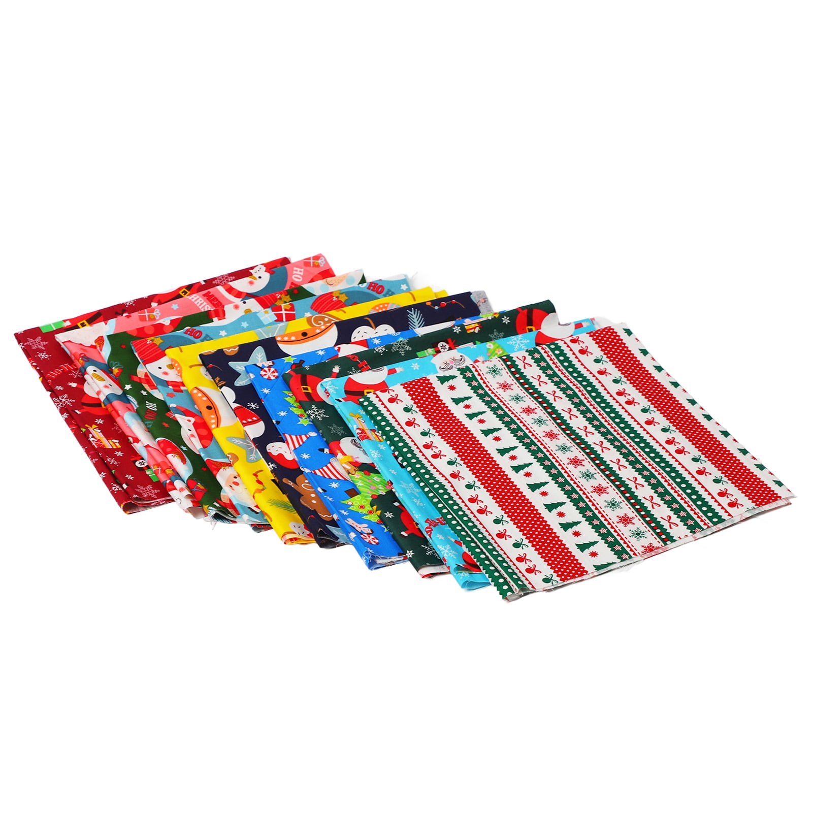 10pcs Christmas Cotton Fabric Twill Printing Fashionable Decorative Diy