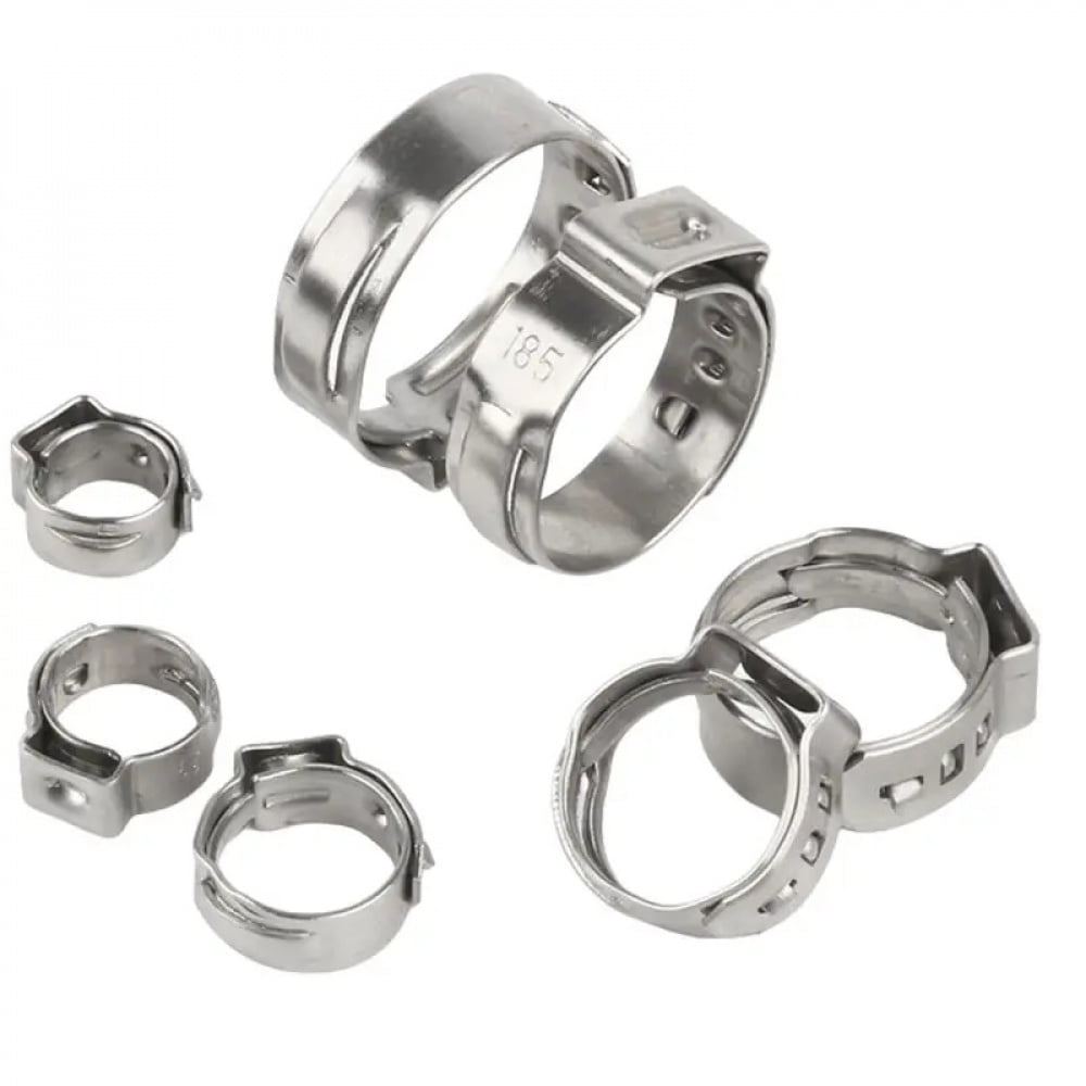 10PCS Clamp Clips Stainless Steel 304 Single Ear Hose Clamps for Tubes ...