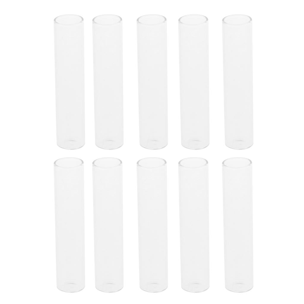 10PCS Clear Borosilicate Glass Flat Tubes Without Cork Plug 15x70mm ...