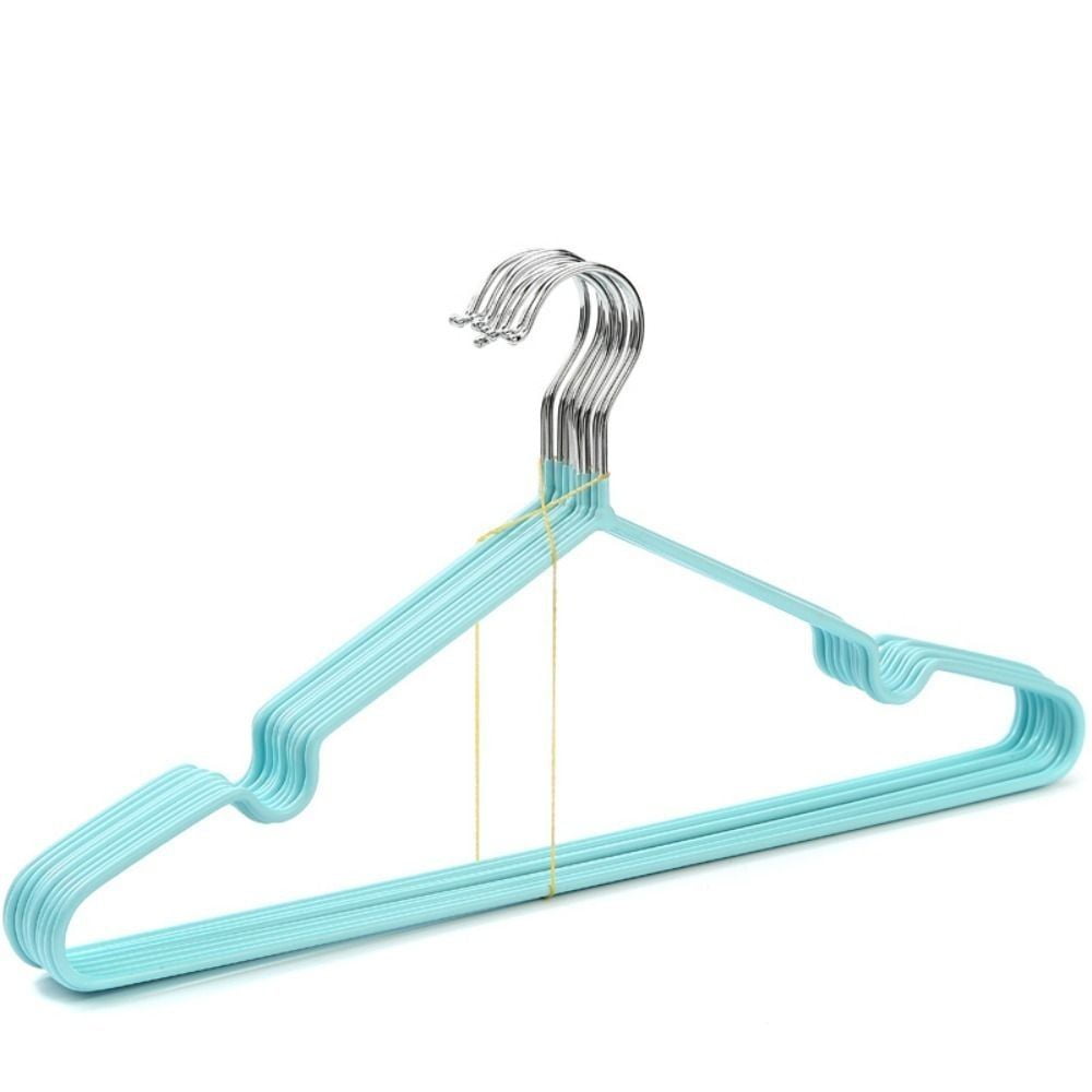 10PCS Clothes Hanger Non-Slip Rubber Coated Metal Shirt Blouse Hanger ...