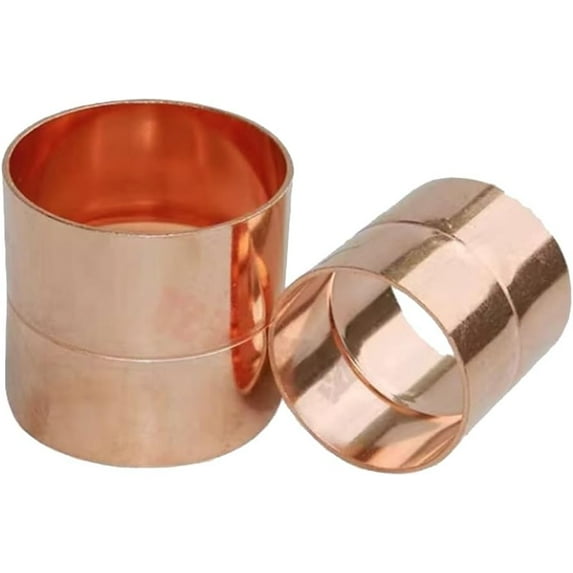 10PCS Copper Straight Coupling Fittings for 16mm-50mm Pipes, Welding Joint Connectors for HVAC ...