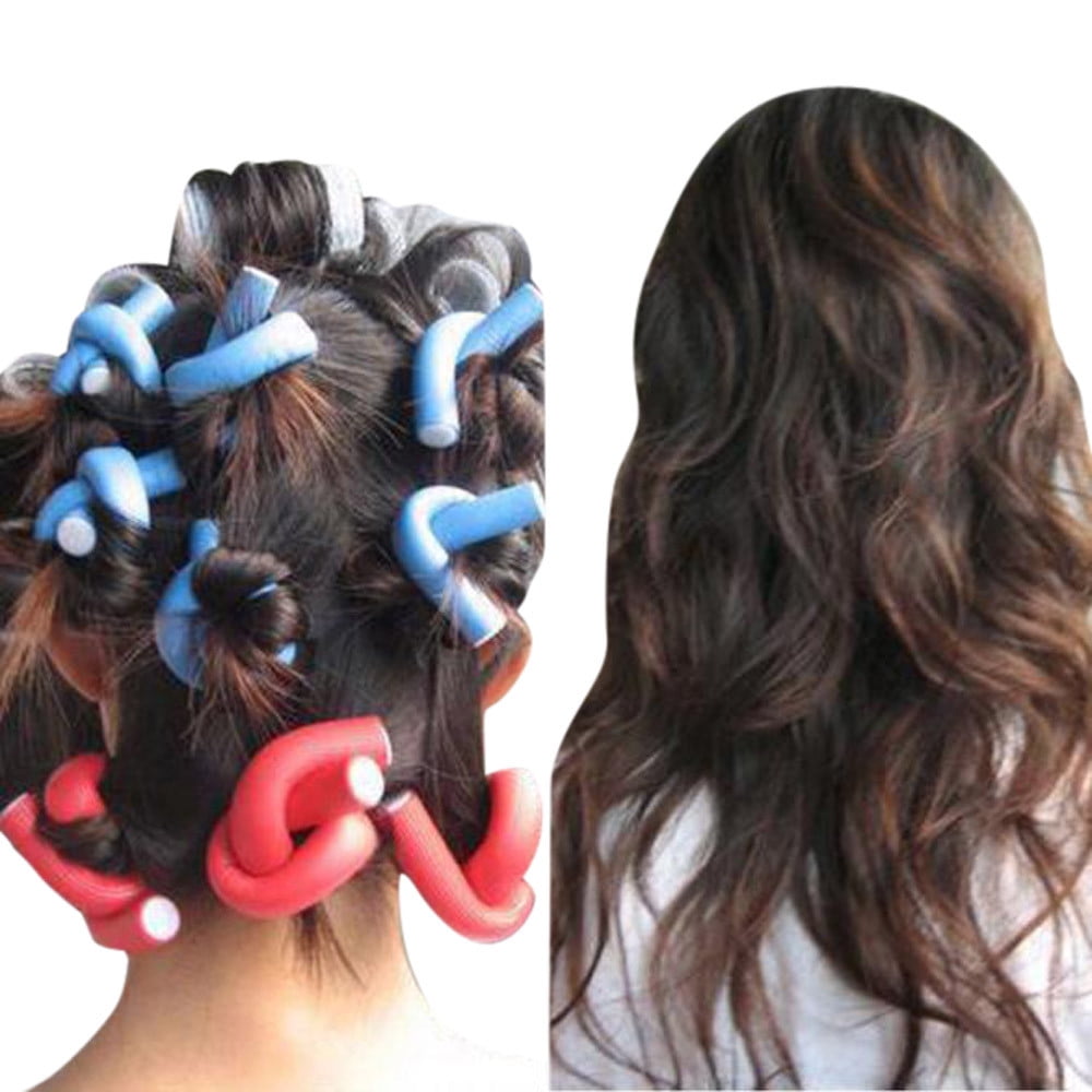10PCS Curler Makers Soft Foam Bendy Curls DIY Styling Hair Rollers Hair ...