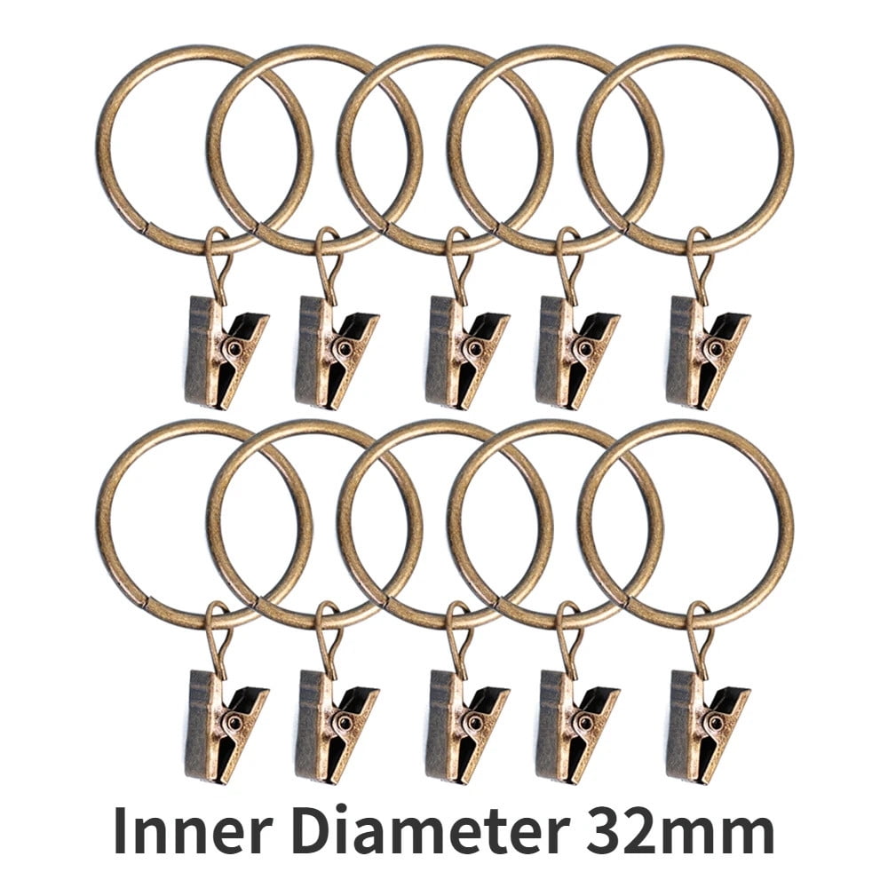 10PCS Curtain Hooks Hanging Clips Metal Clip Rustproof Curtain Rods ...