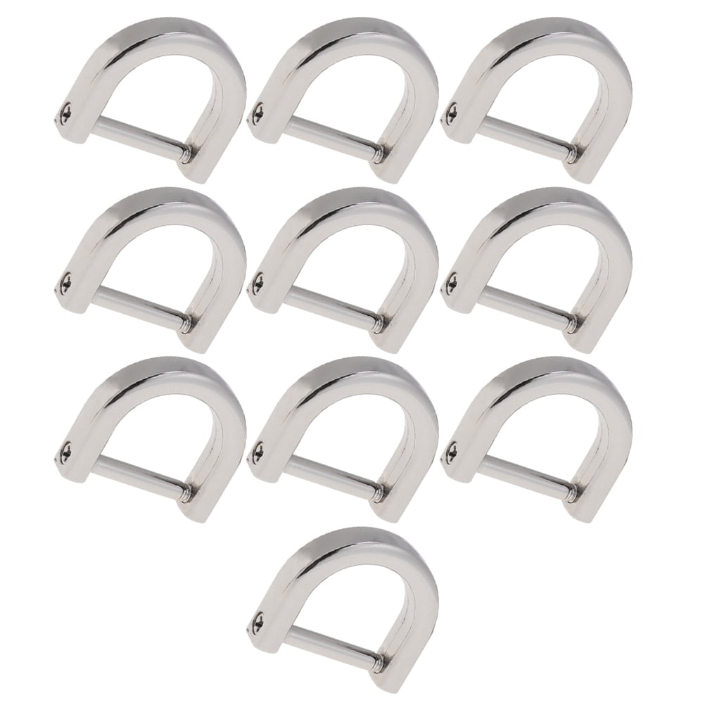 10PCS D-Ring with Closing Screw Detachable DIY Leader Strap Shackle ...