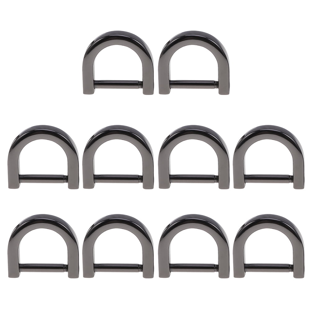 D Rings with Closing Screw Shackle for Bag Use Black Zinc Alloy 10 ...