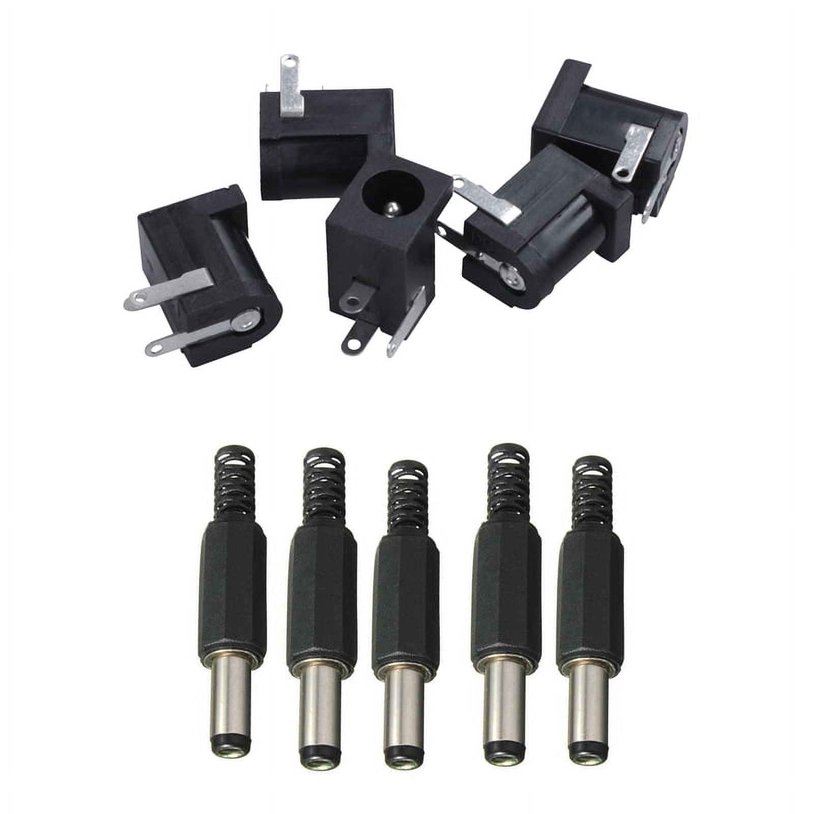 10PCS DC Power Plug Socket Adapter Adaptor Connector 5.5mm x 2.5mm Male& DC 5.5mmx2.1mm Female ...