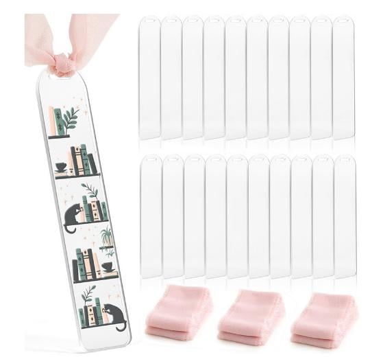 10PCS DIY Bookmarks Bulk Transparent Acrylic Bookmarks Blank Clear ...