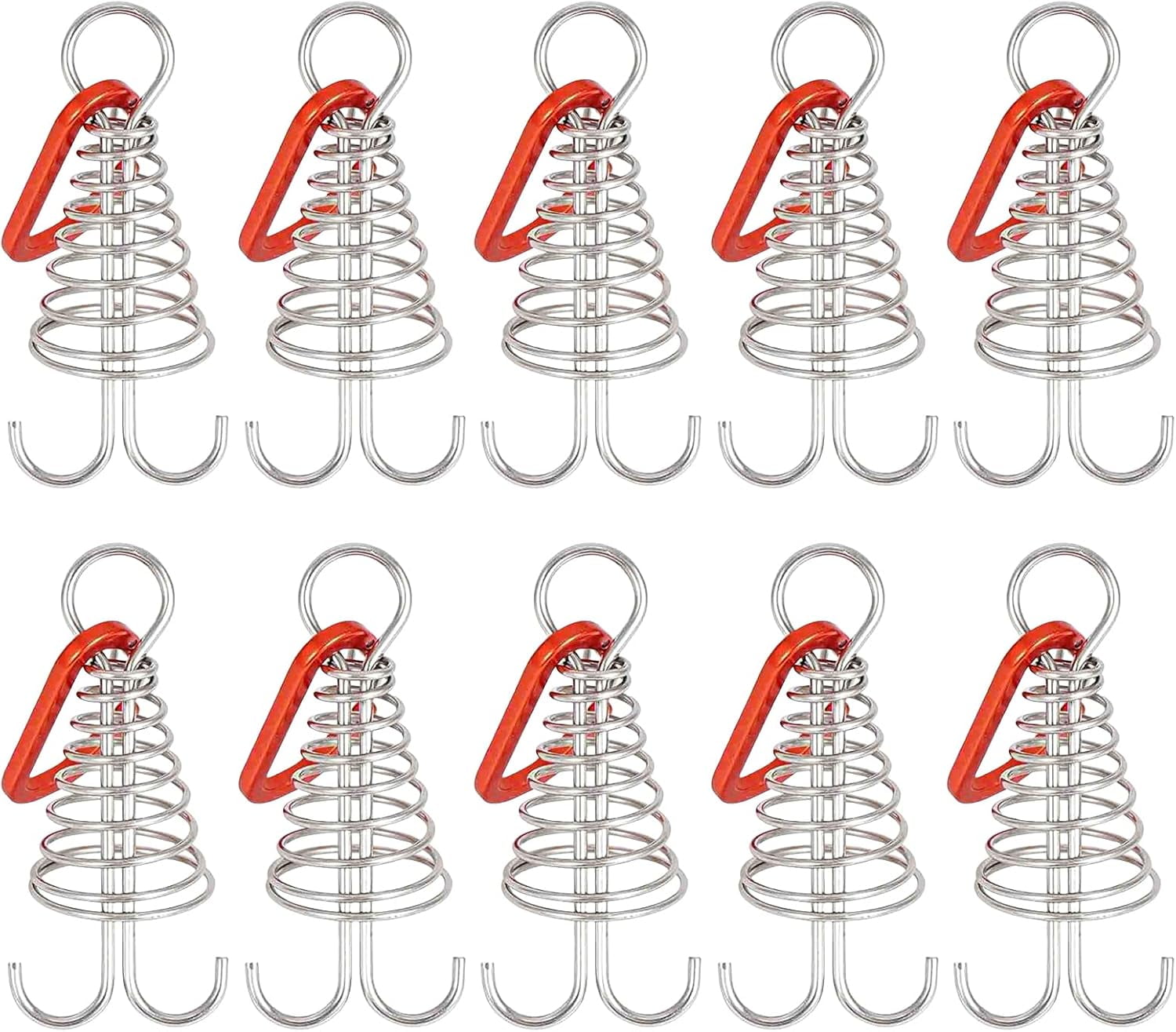 10PCS Deck Anchor Pegs, Camping Tent Spring Buckle Set, Windproof ...