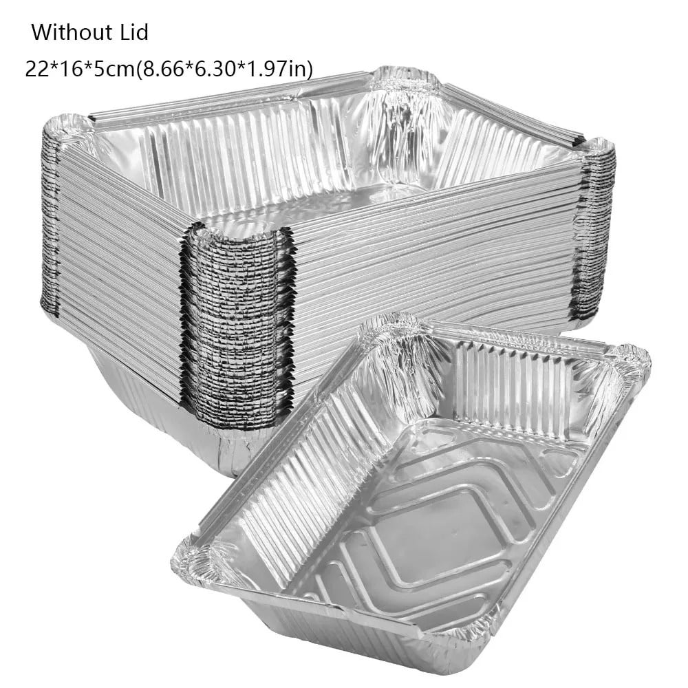 10PCS Disposable Aluminum Foil Food Storage Containers Oven Baking Pan ...
