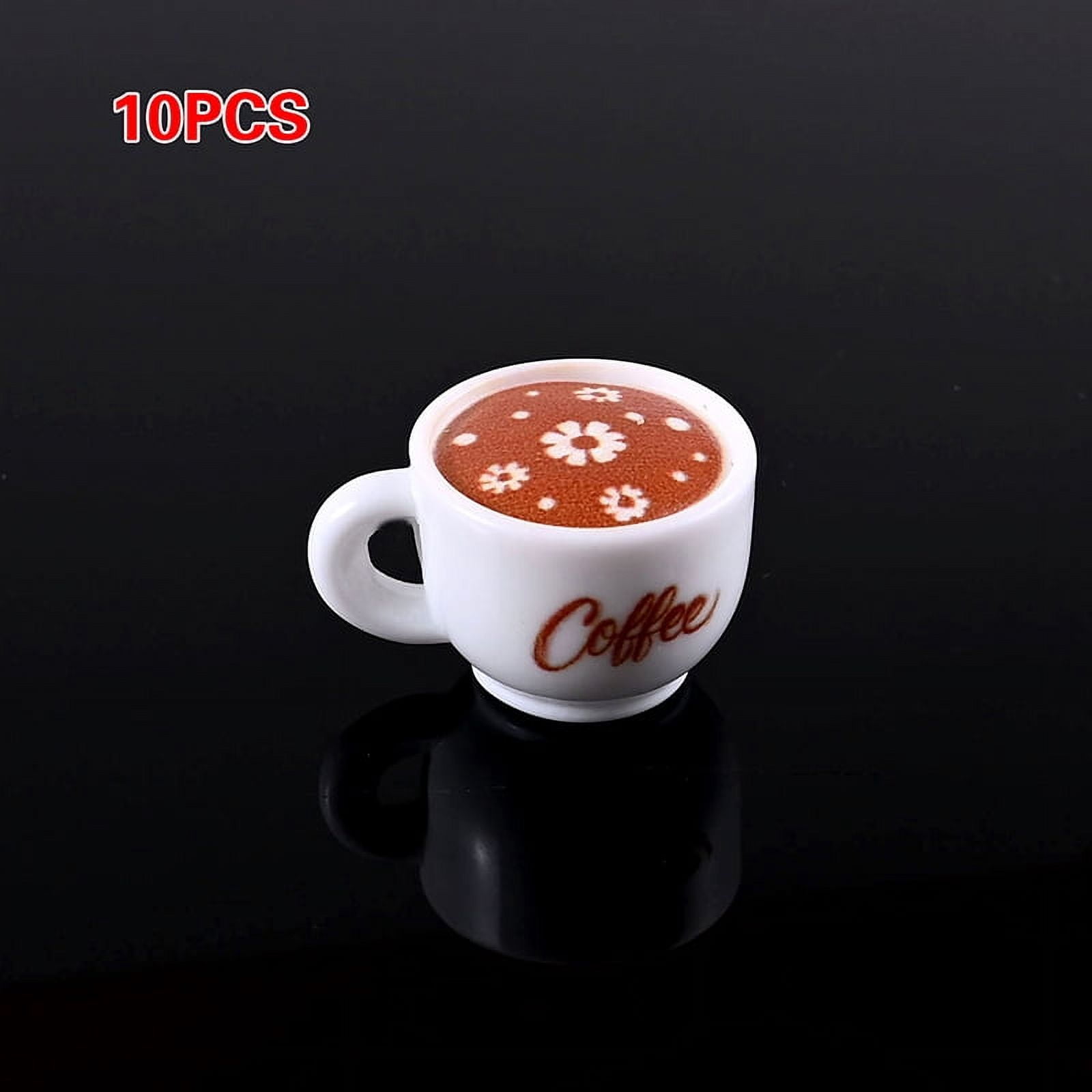 10PCS Dollhouse DIY Accessories Resin Kawaii Simulation Mini Coffee Cup ...