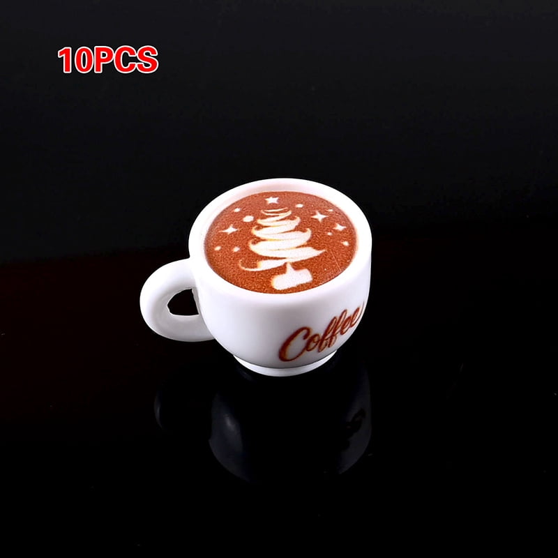 10PCS Dollhouse DIY Accessories Resin Kawaii Simulation Mini Coffee Cup ...