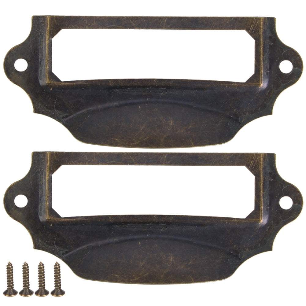 10PCS Drawer Pull Label Rack Handles Antique Bronze Vintage Cabinet ...