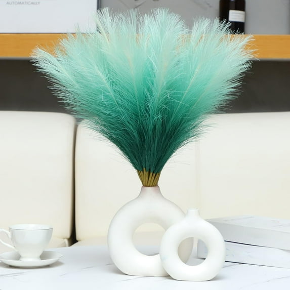 10PCS Faux Pampas Grass Decor, 21.6" Fluffy Artificial Pompous Grass ...