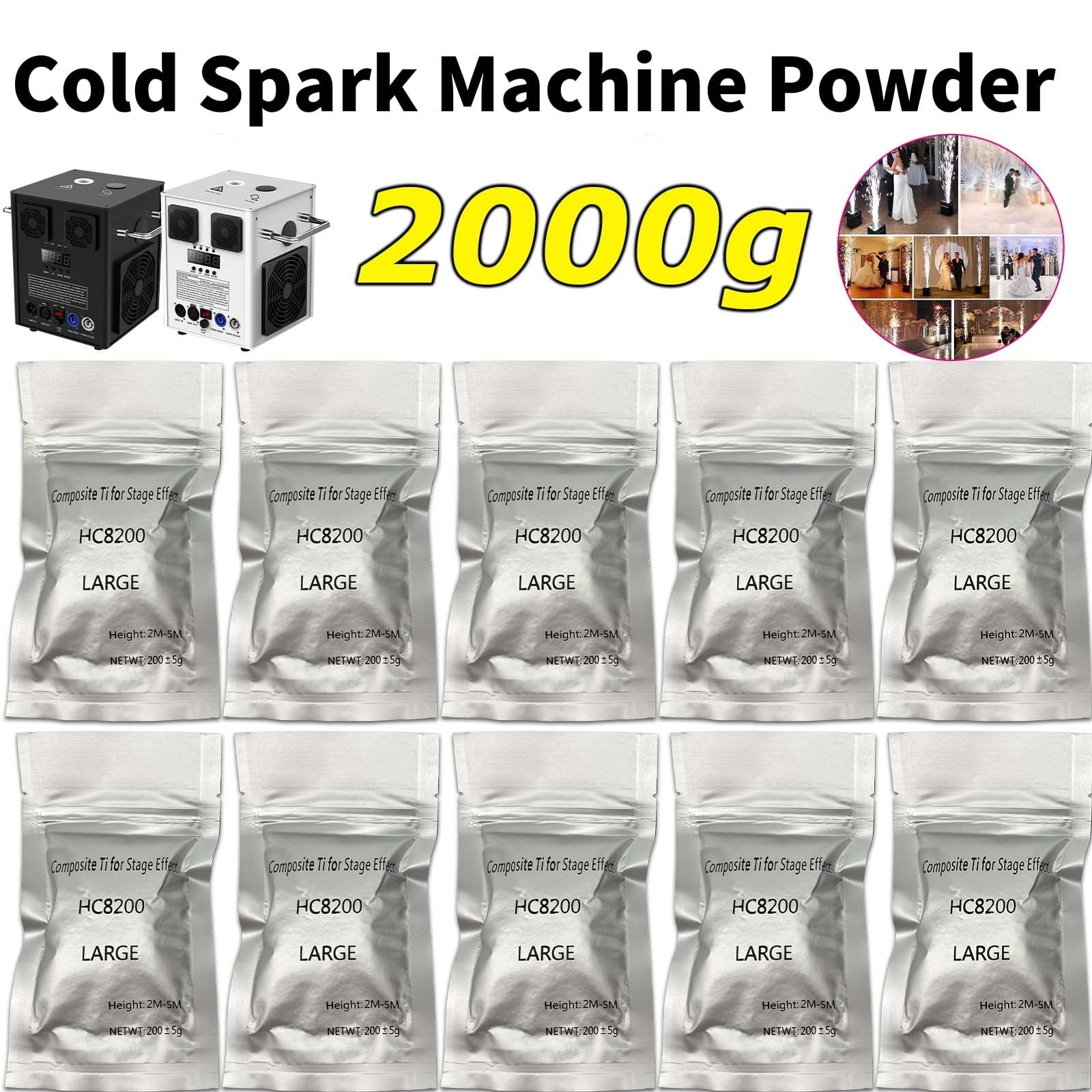10PCS Fire Works Sparkler Fountain Machine Ti Powder for Weddings ...