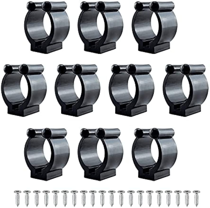 10PCS Fishing Rod Holder Clips with Screws for Regular Pole/Pool Cues ...