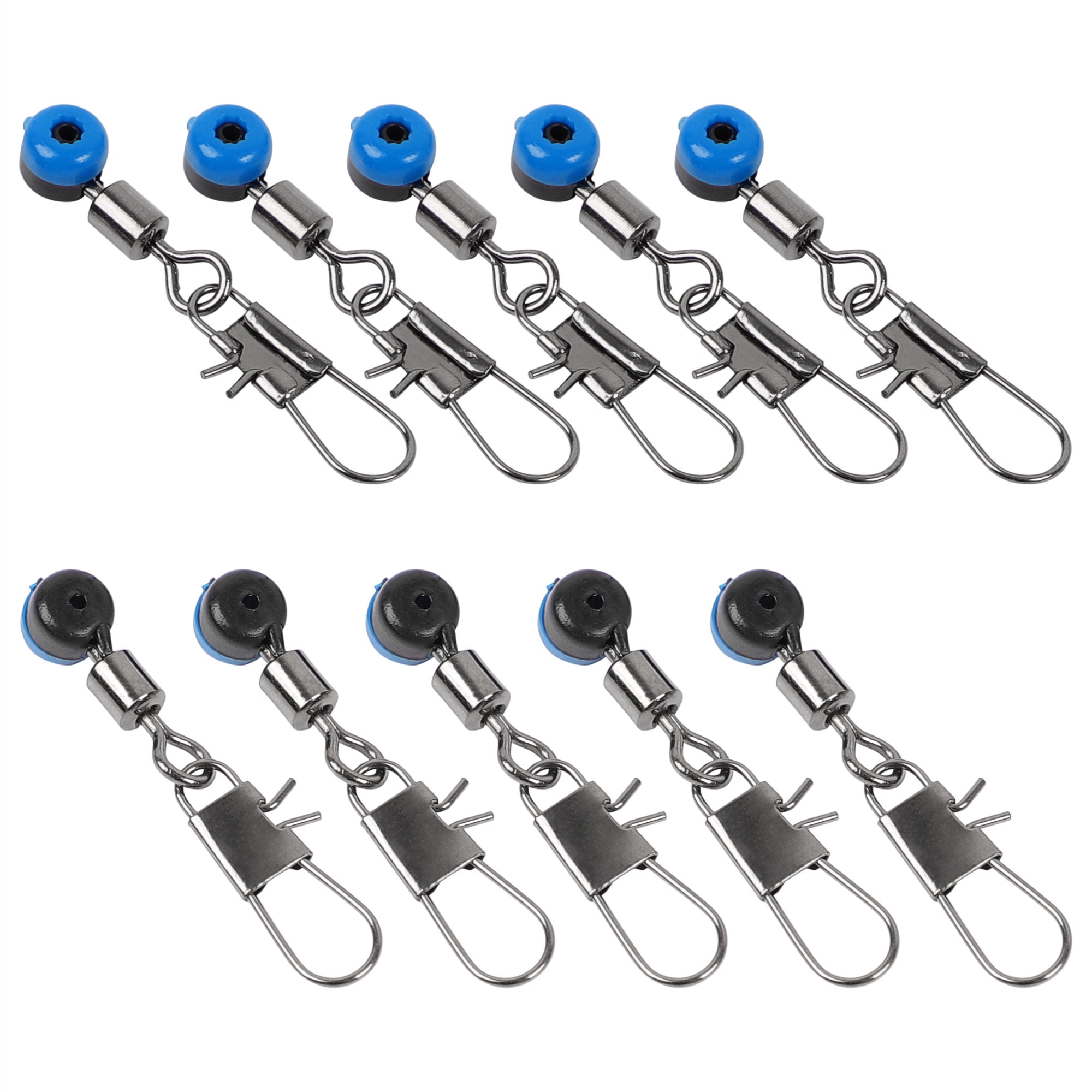 10PCS Fishing Swivels Snap Swivels Barrel Swivels with Interlock Snap ...
