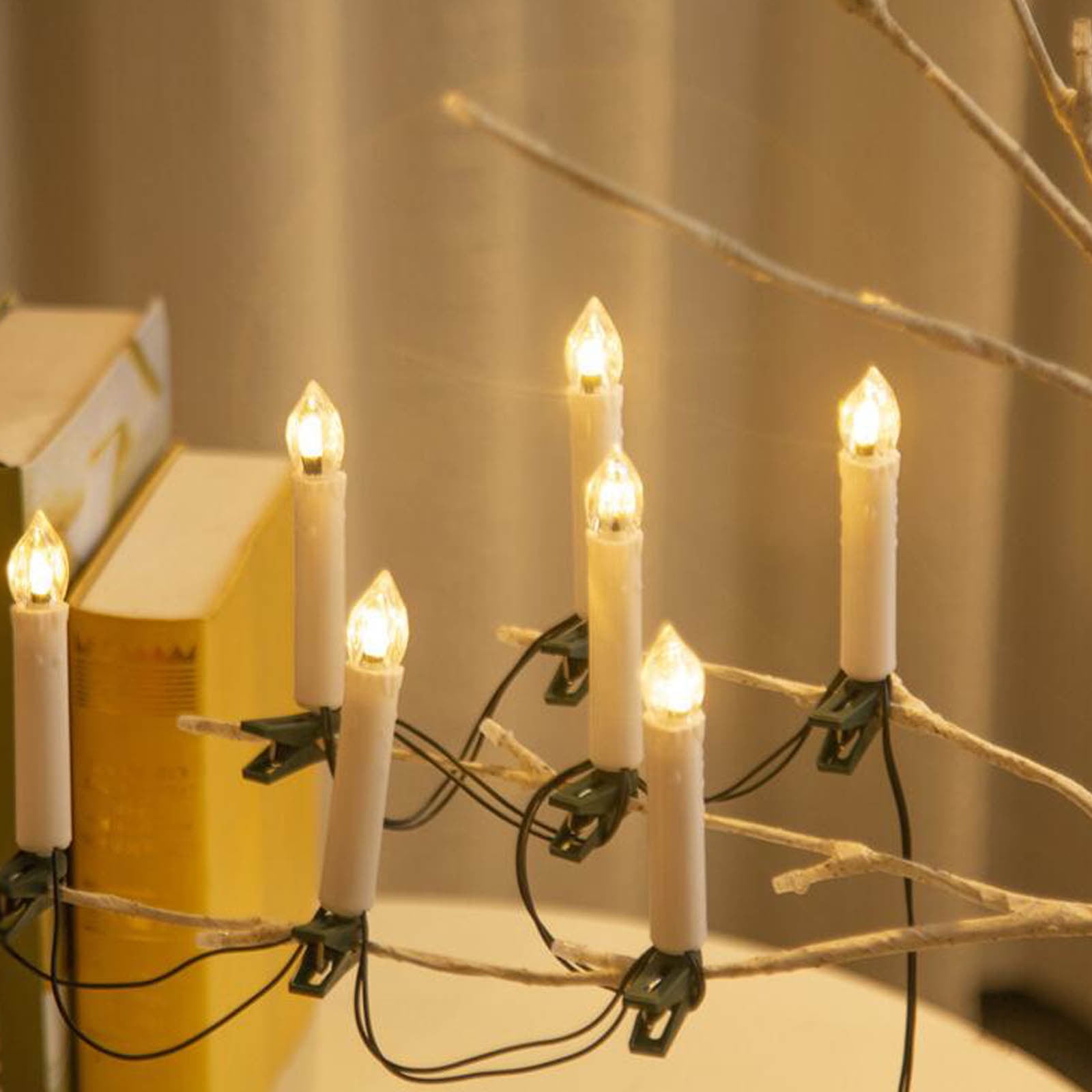 10PCS Flameless LED Taper Candles Battery Operated Christmas Tree ...