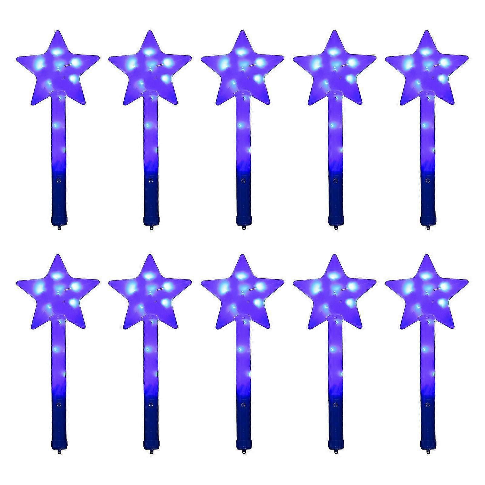 10PCS Flashing Sticks LED Star Stick Glowing Wand Stage Toy Festival ...
