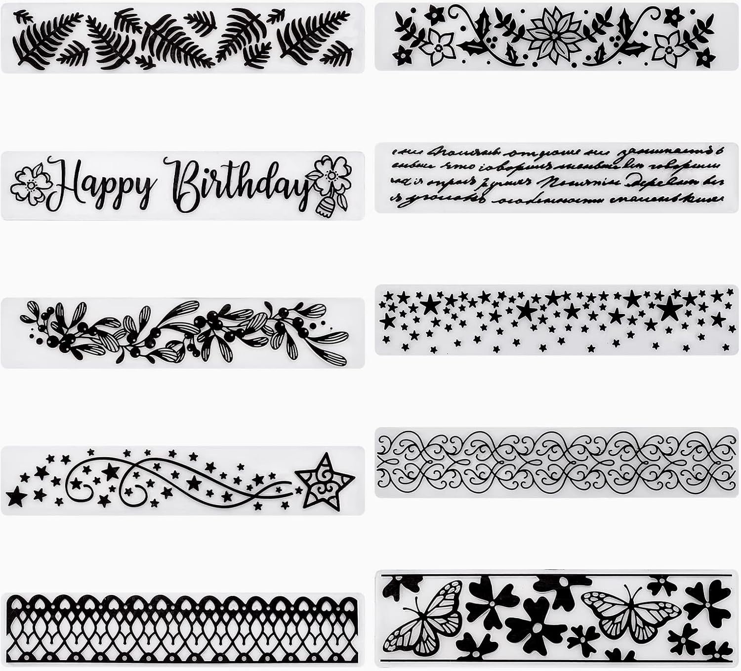 10PCS Flower and Leaf Plastic Embossing Folder DIY Craft Template ...