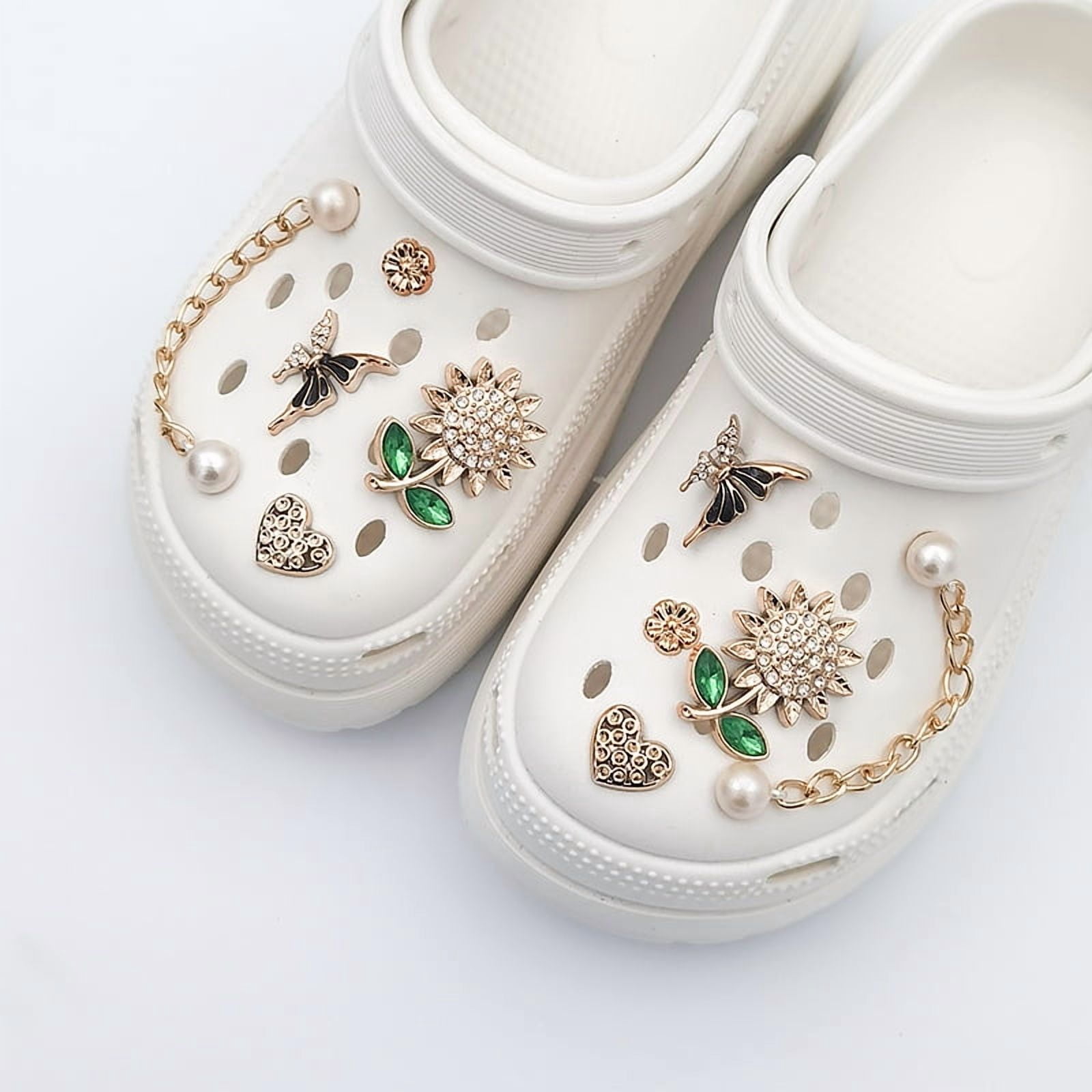 10PCS Flower Shoe Charms for Croc Clog Sandals Bracelets Accessories ...