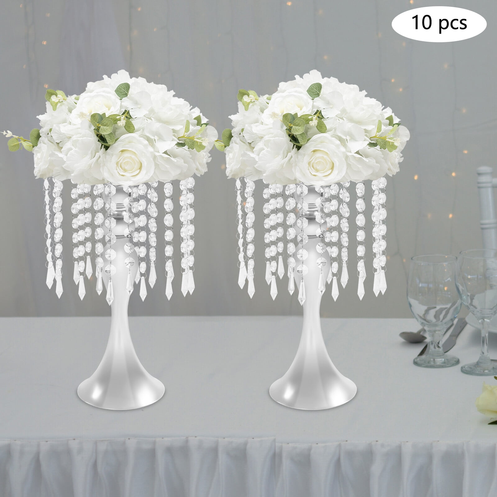 10PCS Flower Stands Crystal Flower Stand 13.8" Height Flower ...