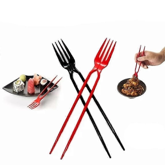 10PCS Fork Chopsticks In One, Chork 24 Count Pack Fork Chopsticks Combo ...