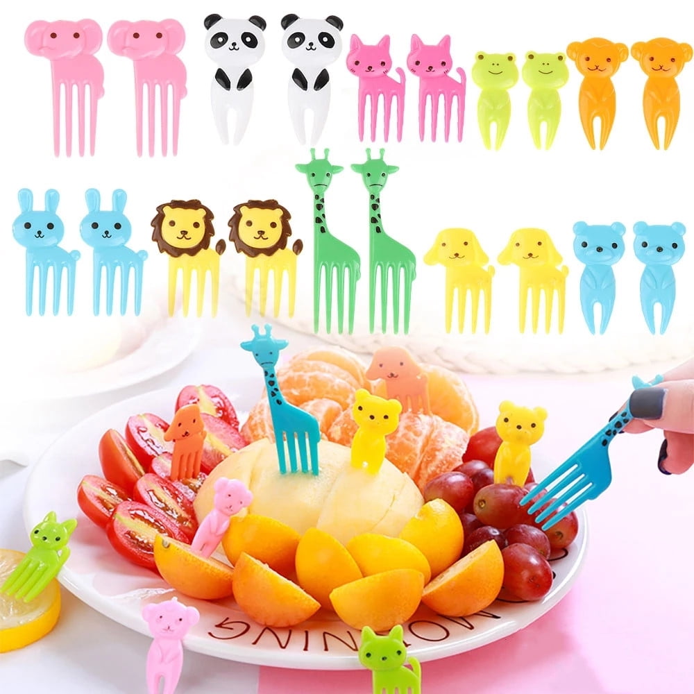 10PCS Fruit Food Picks Mini Cartoon Animal Food Toothpicks for Kids ...
