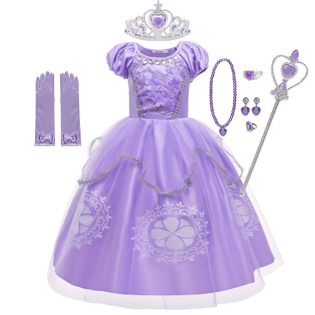 10PCS Girls Princess Costume Floor Length Christmas Party Dress Up ...
