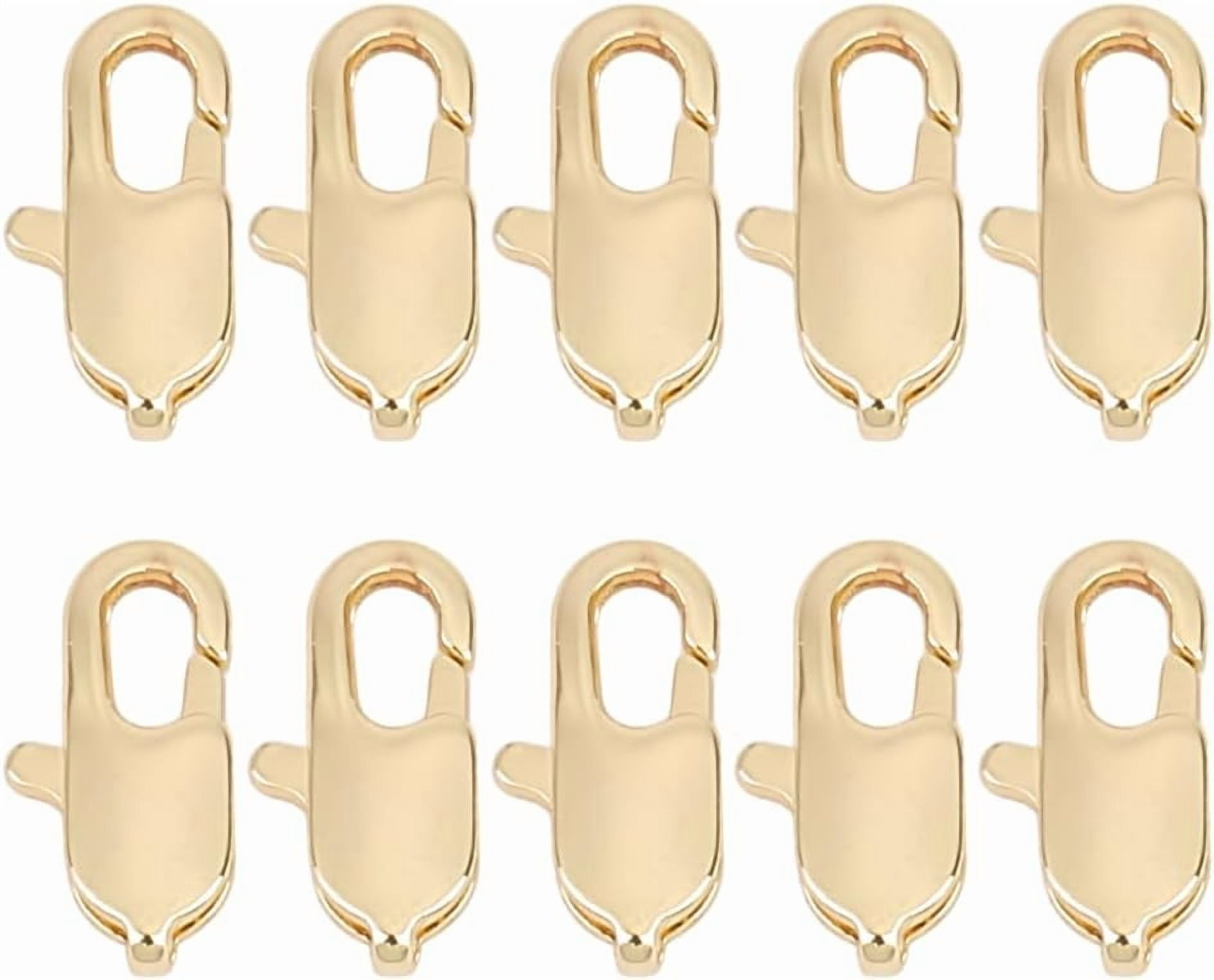 10PCS Golden Lobster Clasp 12mm Brass Claw Clasp Bead Open Jump Ring ...