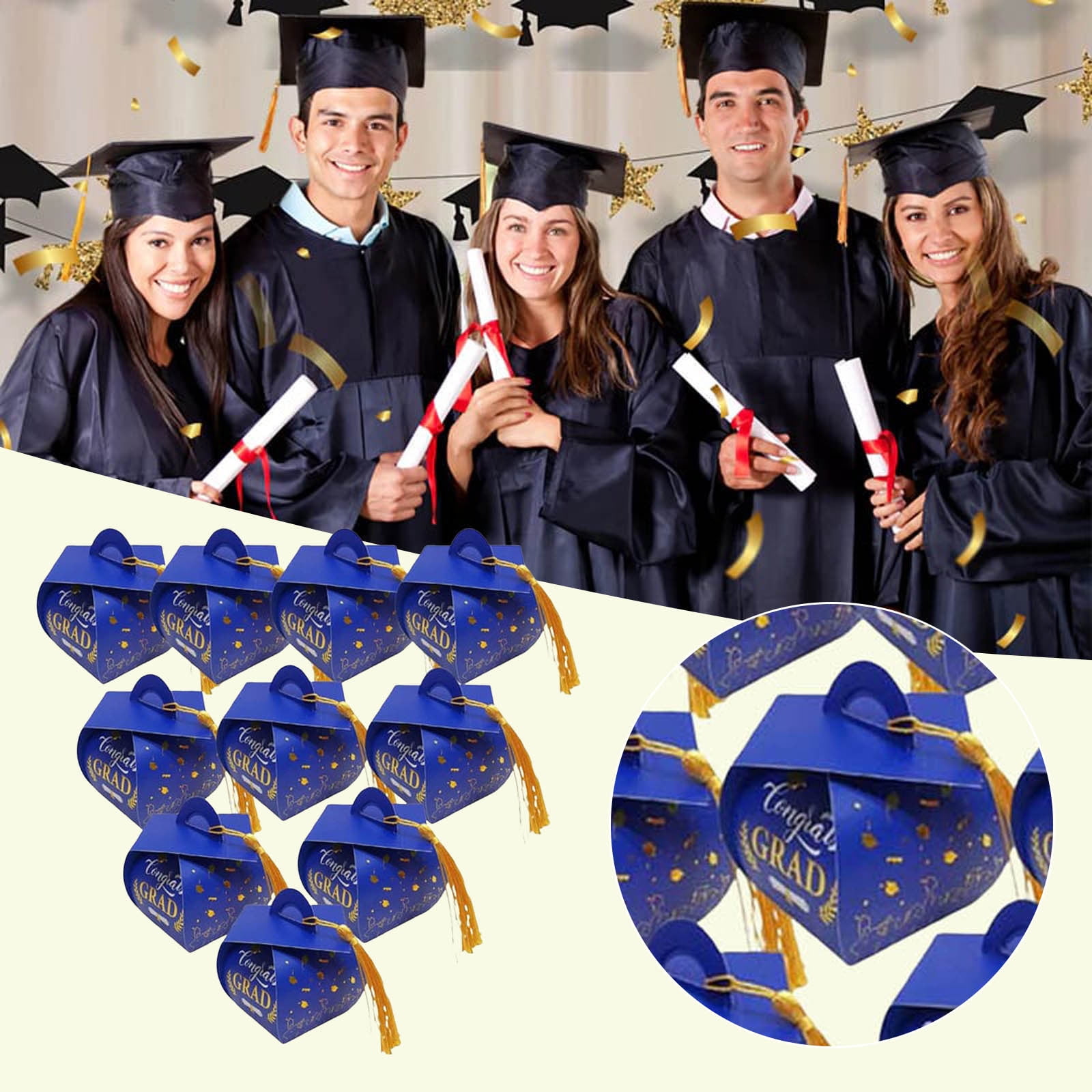 10PCS Graduation Cap Candy Boxes 2025 - Class of 2025 Party Favors with ...