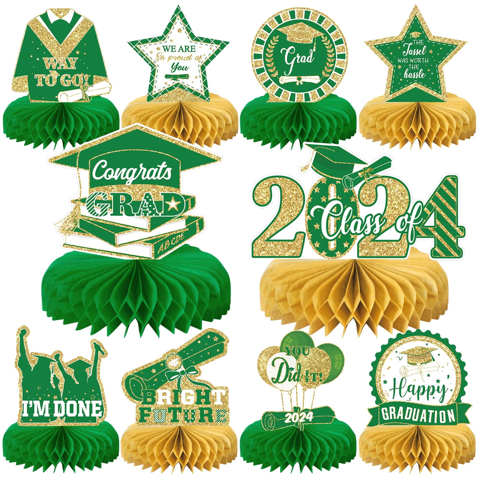 10PCS Graduation Party Decorations Class of 2024 Congrats Grad Table ...