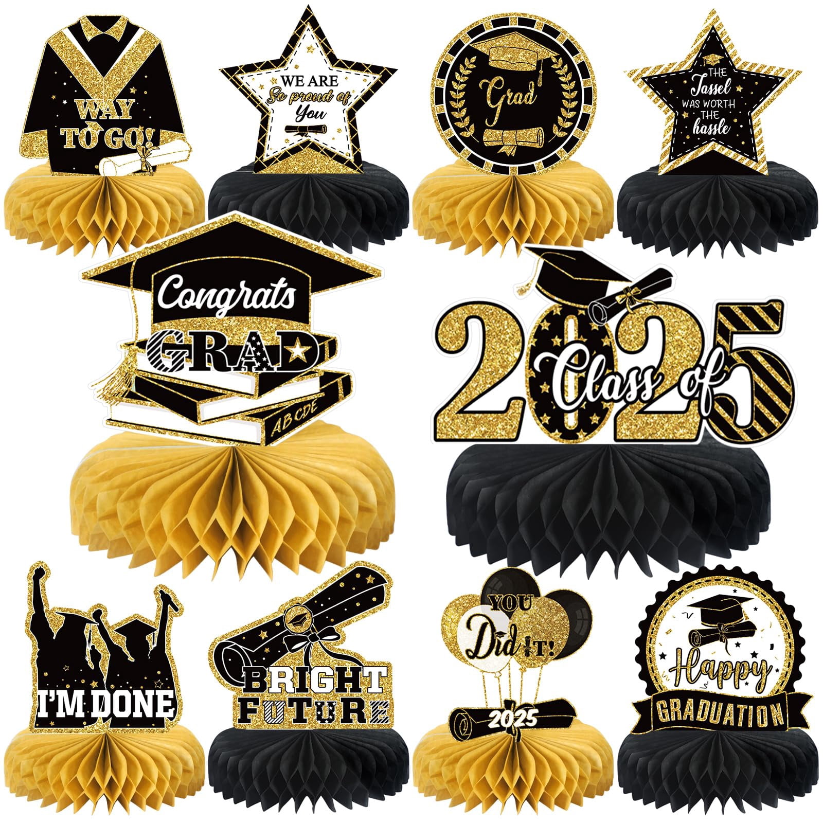 10PCS Graduation Party Decorations DHF10 Class of 2025 Congrats Grad ...