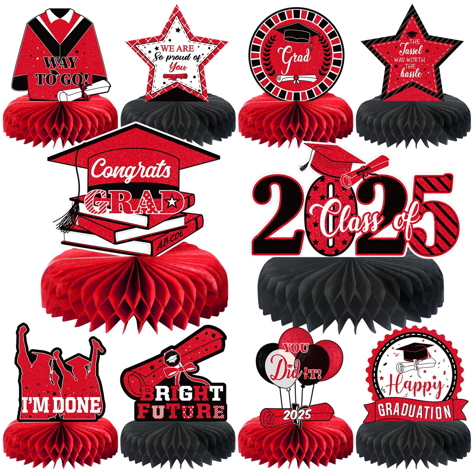 10PCS Graduation PartyUMRT Decorations Class of 2025 Congrats Grad ...