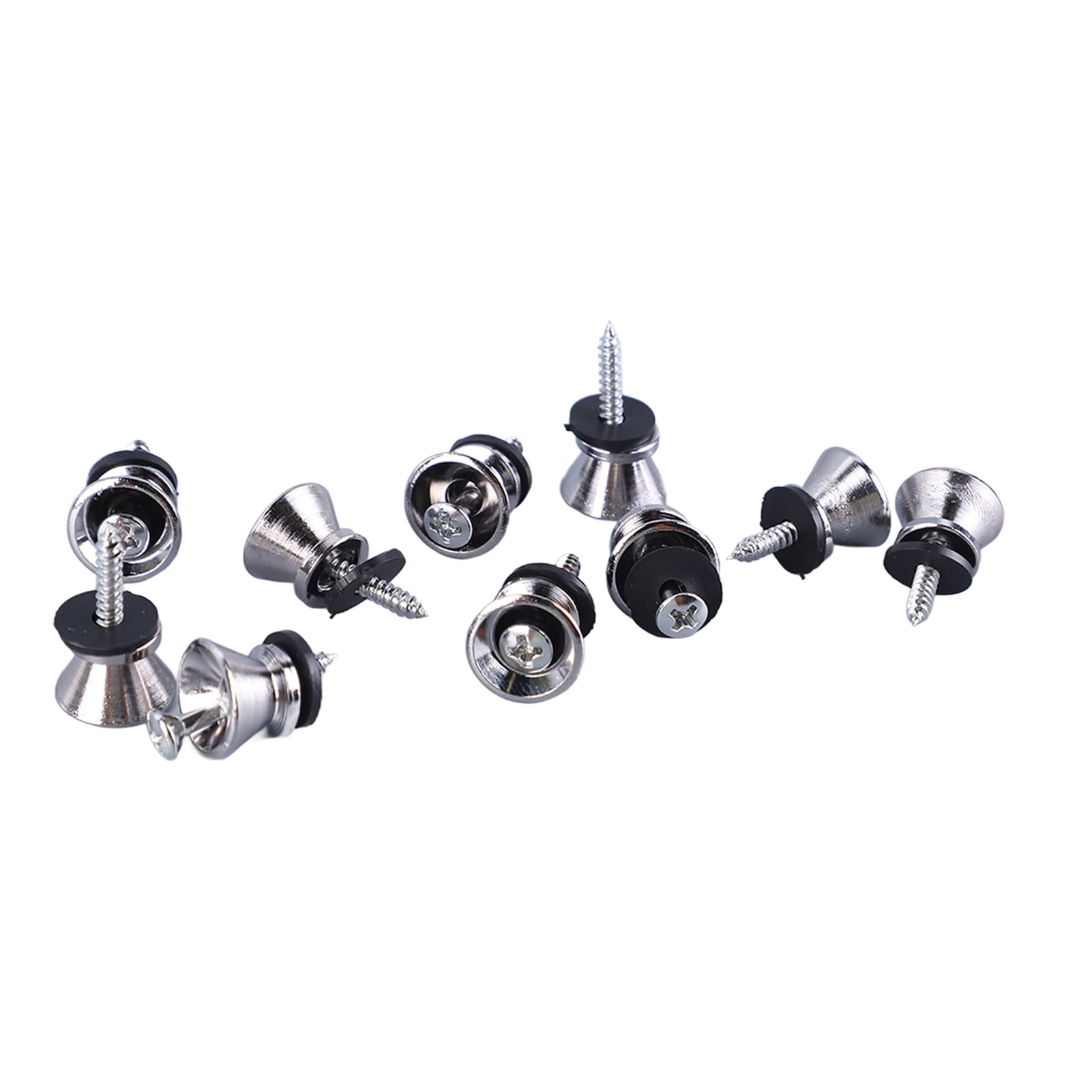 10PCS Guitar Strap Lock Buttons Mushroom Style Metal End Pins with ...