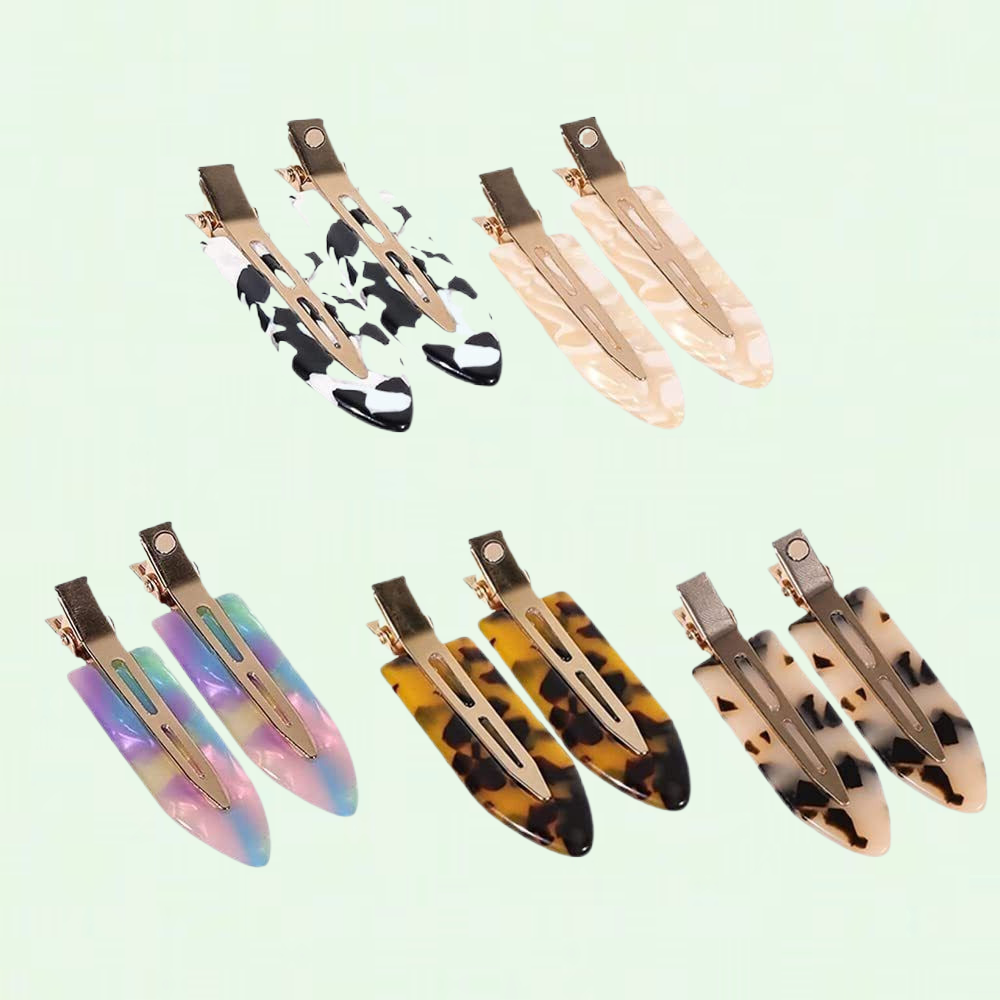 10PCS Hair Barrettes Acrylic Hair Clips Flat Hair Clips Makeup Clips ...