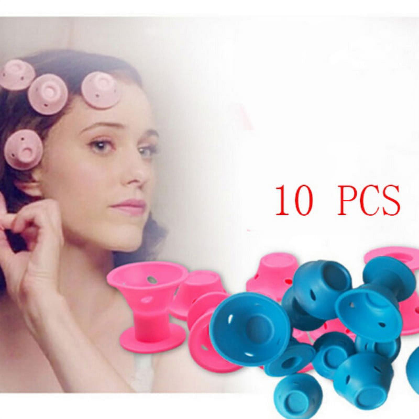 10PCS Hair Curlers Rollers Hair Care Roller Silicone No Clip Hair Style ...