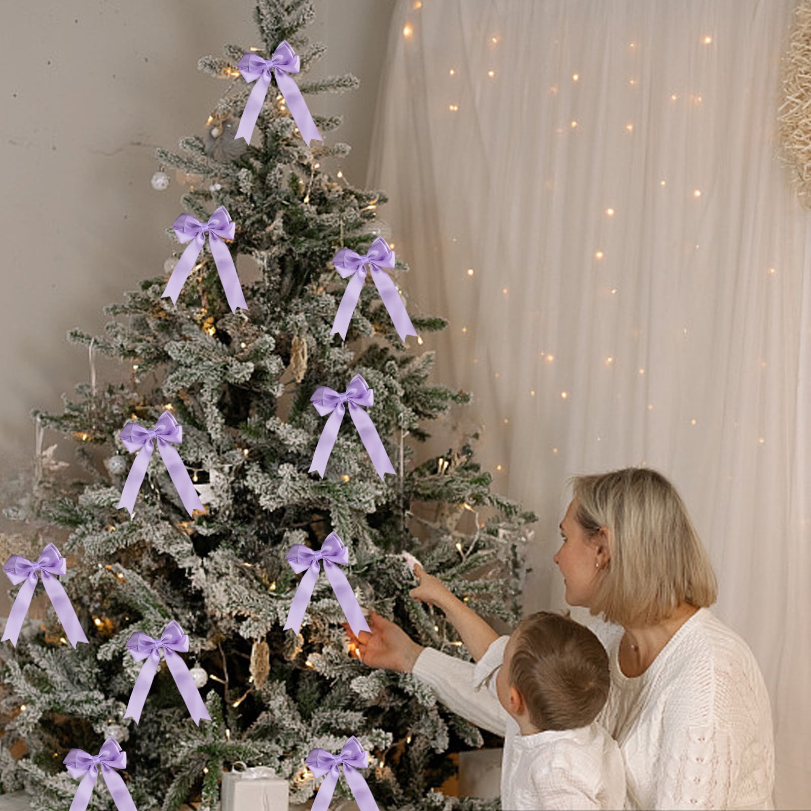 10PCS Handmade Dovetail Christmas Bows 3.9x2.5in - Lovely Nylon/Spandex ...