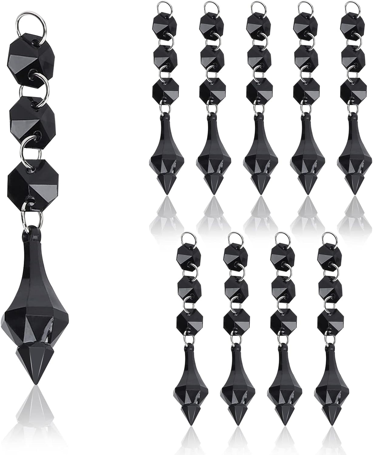 10PCS Hanging Crystals, 10cm Crystal Chandelier Prisms Replacement ...