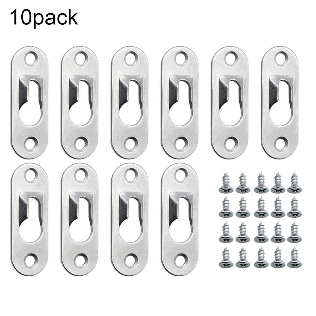10Pcs Heavy Duty Keyhole Picture Frame Hangers Two Hole Hanging Bracket ...