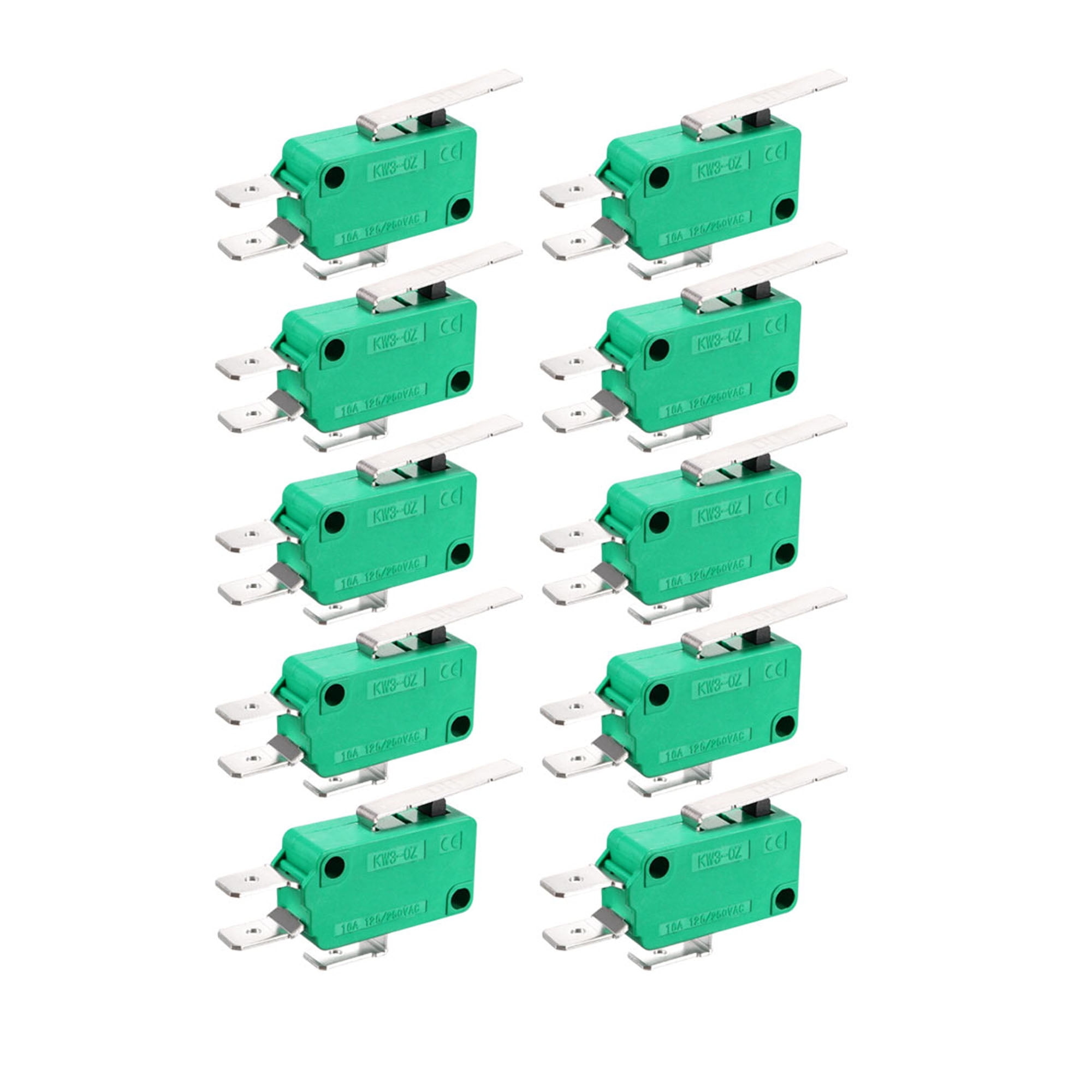 10PCS KW3-OZ 16A 125/250VAC SPDT NO NC Hinge Lever Type Micro Limit Switch - Walmart.com