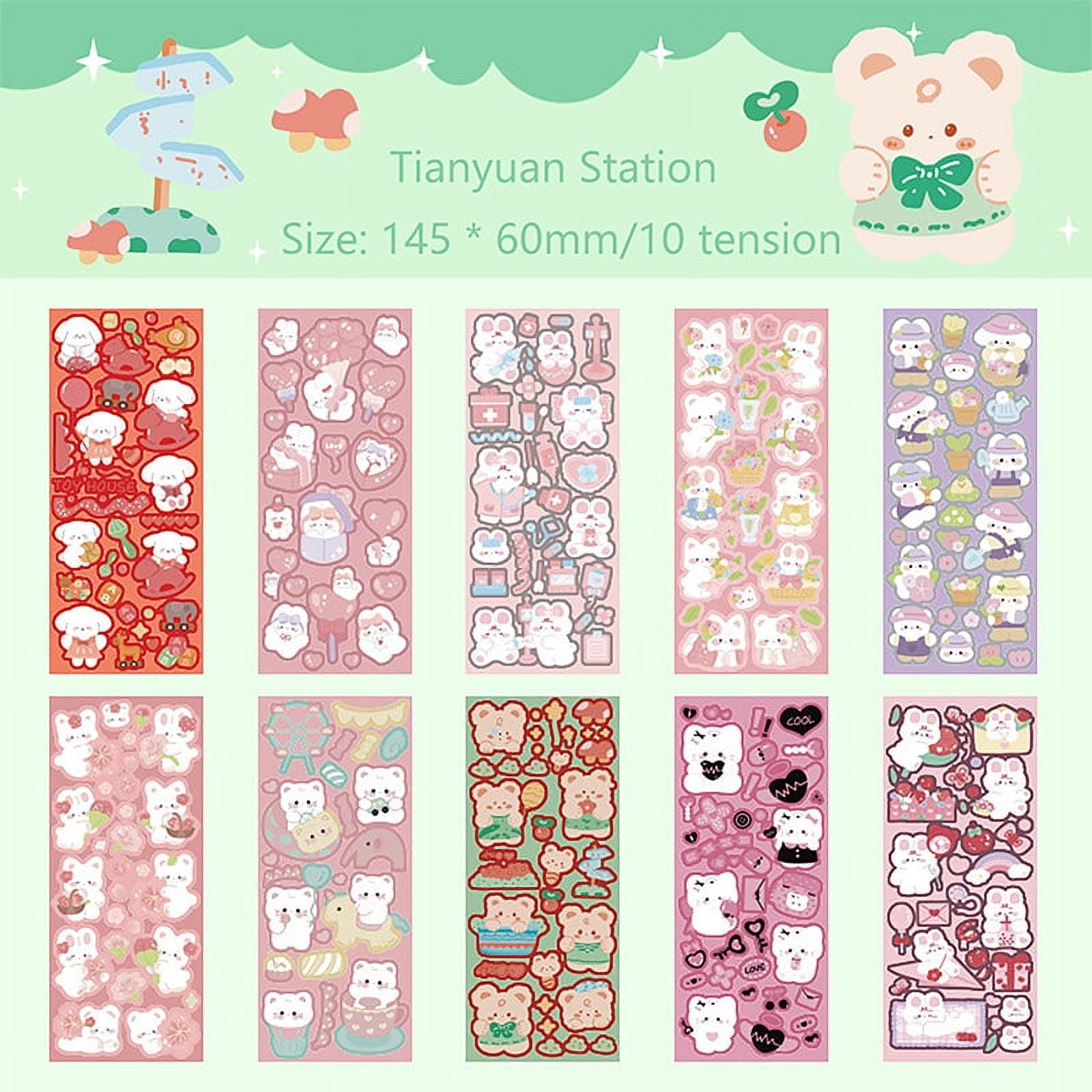 10PCS Kawaii Korean Deco Sticker Pack Cute Colorful Cartoon Designs ...