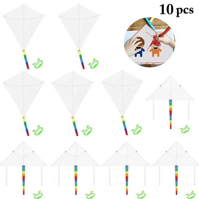 Walmart's 10pcs Children's Kite Kit - Rhombus & Triangle DIY Blank ...