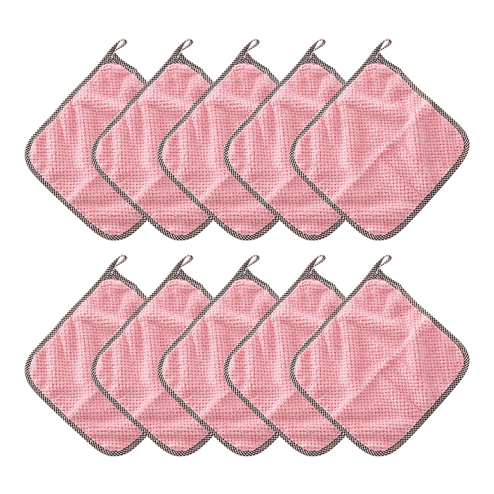 10PCS Kitchen Cleaning Rags Coral Velvet Absorbent for Cookware ...